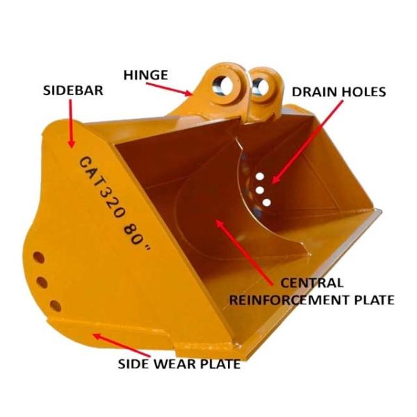Quality 20ton Yellow/Black Wheel Backhoe Loader Excavator Spare Parts Casting Bucket for for sale