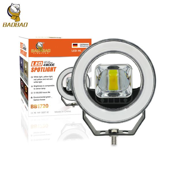 Quality White Yellow Offroad Round LED Fog Lights For Motorcycle Car for sale