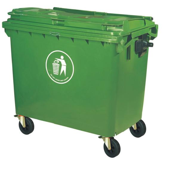 Quality Outdoor Street Garbage Collection 660L Plastic Dust Bin with Locking Lids and for sale