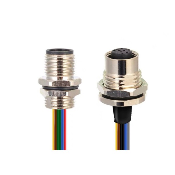 Quality M12 Series Circular Wire Connector Socket 12 pin Rear Screw Panel Mounting for sale