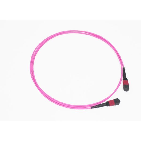 Quality 3.0mm 12 Cores Fiber Optic MPO MTP Cable / OFNP Om4 Patch Cord Red Color for sale