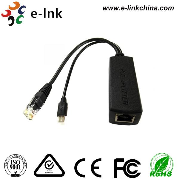 Quality 10/100/1000M Power Over Ethernet Injector 5V 2A PoE Splitter With Micro USB Port for sale