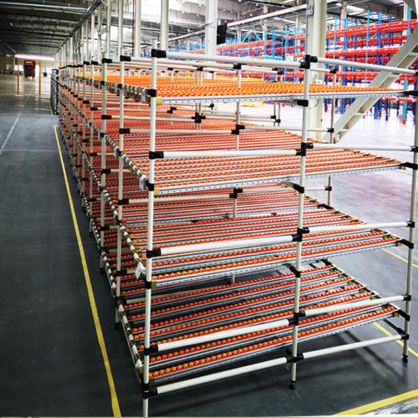Quality Aluminum alloy Lean Pipe Flow Material rack Carton Flow Rack Gravity roller rack for sale