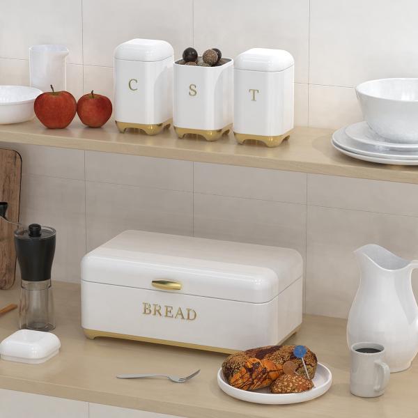 Quality OEM Metal Bread Bin Set For Kitchen Storage And Freshness Preservation for sale