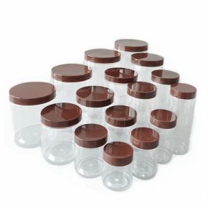 Quality Dia 85mm Round Plastic Canisters Easy Open Transparent Nuts Storage Jars With for sale