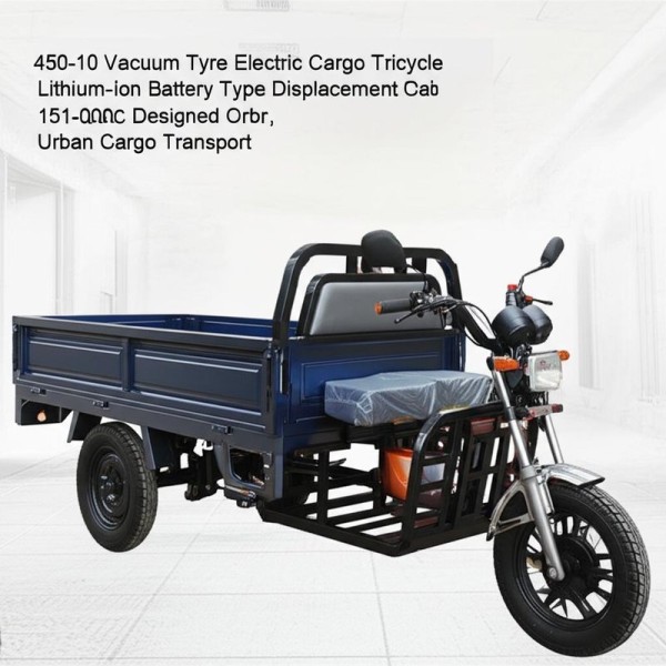 Quality 450-10 Vacuum Tyre Electric Cargo Tricycle Lithium-ion Battery Type Displacement 151 200cc Designed for and Urban Cargo Transport for sale