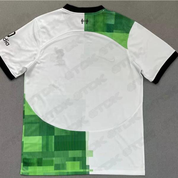 Quality Jacquard Twill Soccer Fan Shirts Polyester Durable Green White Jersey for sale
