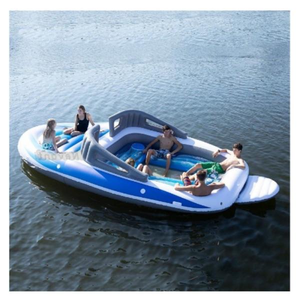 Quality Newest Inflatable Airtight Water Party Boat for Island Float 5-10 Person for sale