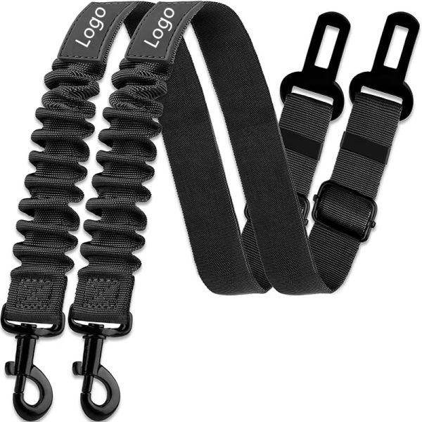 Quality Durable Adjustable Stretchable Dog Car Seat Belt Custom Logo Dog Harness Belt Rope for sale