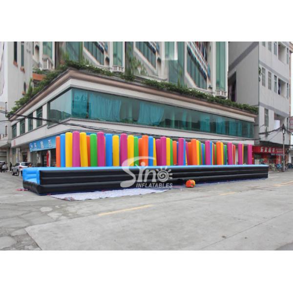 Quality Colorful outdoor kids N adults pillar inflatable obstacle for sale from Sino for sale