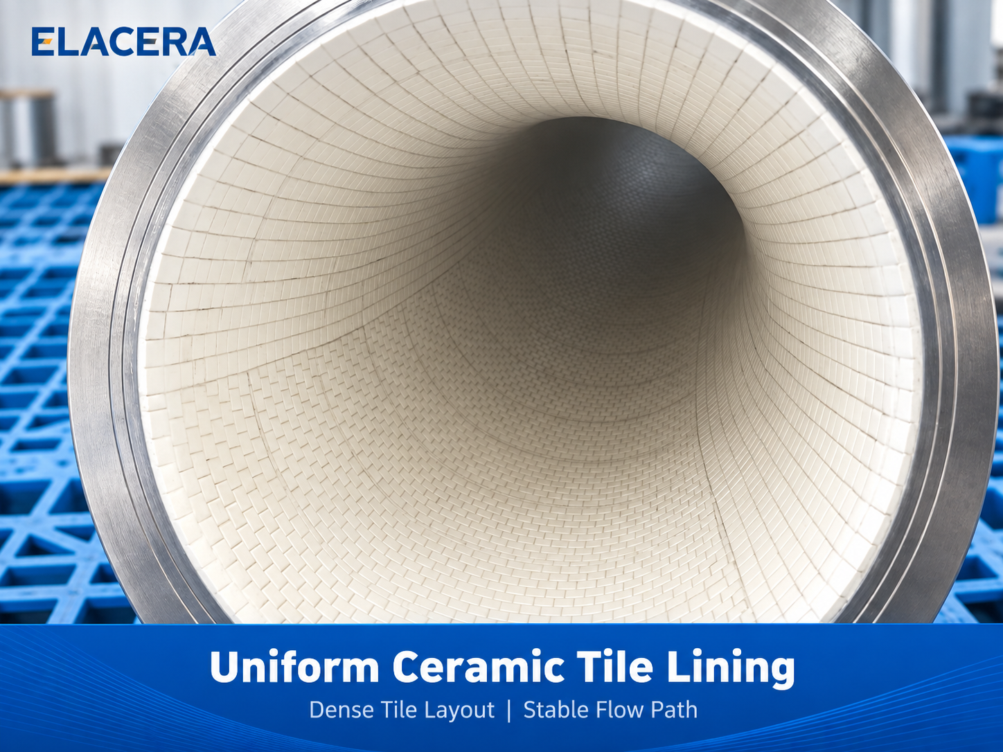 Quality Wear Resistant Ceramic Tile Lined Steel Pipe for Abrasive Material Conveying for sale