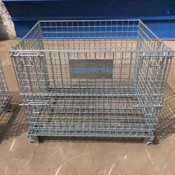Quality B42 Storage Cage For Logistics Warehousing ASRS Foldable Wire Mesh Container for sale