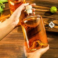 Quality 375ml Capacity Glass Bottle with Wooden Cap and Transparent Design for sale
