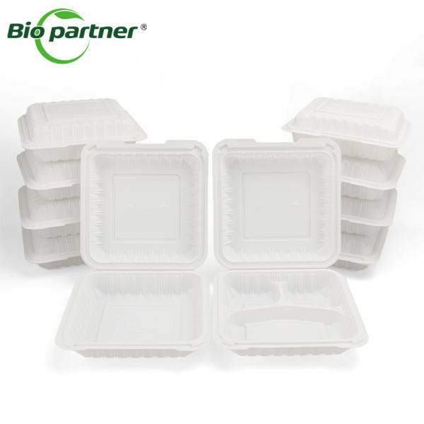 Quality Clamshell To Go 3 Compartment Food Packaging Portable MFPP Microwavable for sale