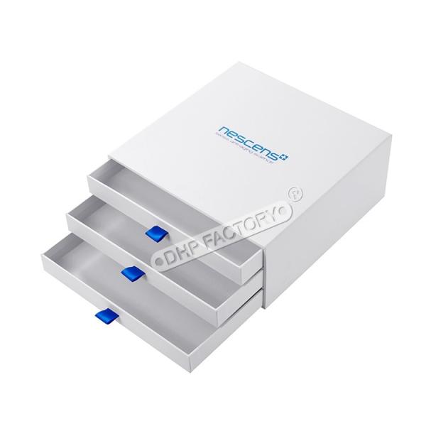 Quality Customization Rigid Drawer Box With Ribbon Handle Gift Packaging Box for sale