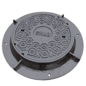 Quality Municipal Construction Watertight Grey Cast Iron Casting Manhole Cover With for sale