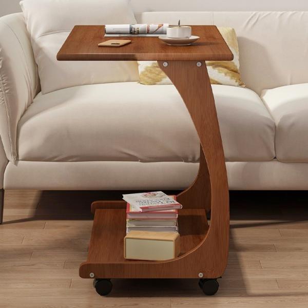 Quality Coffee Table, Small side for Sofa Couch and Bed, Rolling Study Desk, 2 Layer for sale