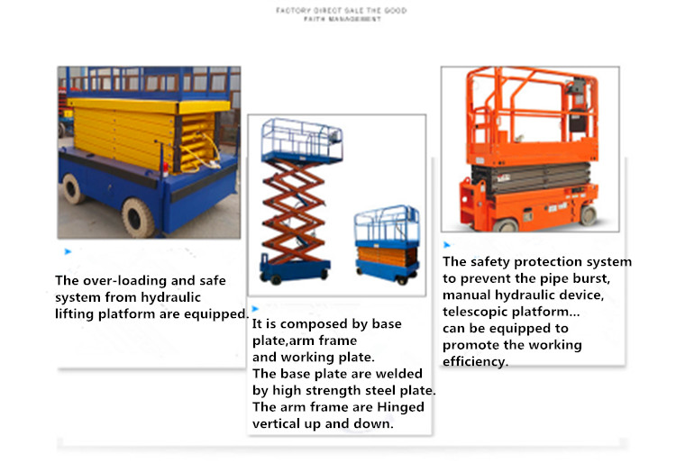 Portable Scissor Lift Elevator Hydraulic Lifting Platform
