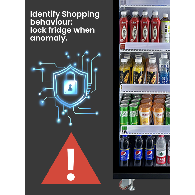 Intelligent Algorithm AI-Powered Vending Machine For Snacks Drinks Fresh Food Fruits Grab And Go Fridge