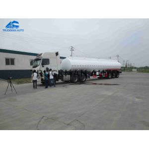 Quality Explosion Proof Oil Tanker Semi Trailer , Gasoline Tank Trailer 40-50 Cbm for sale