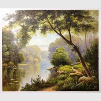 Quality Paintings Of Landscapes Scenery Fresh Forest Modern Abstract Wall Art Oil for sale