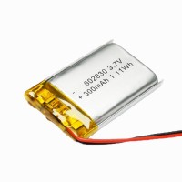 Quality Rechargeable Lithium Ion Polymer Battery Pack 1.11Wh 3.7 V 300mAh Lipo 602030 for sale