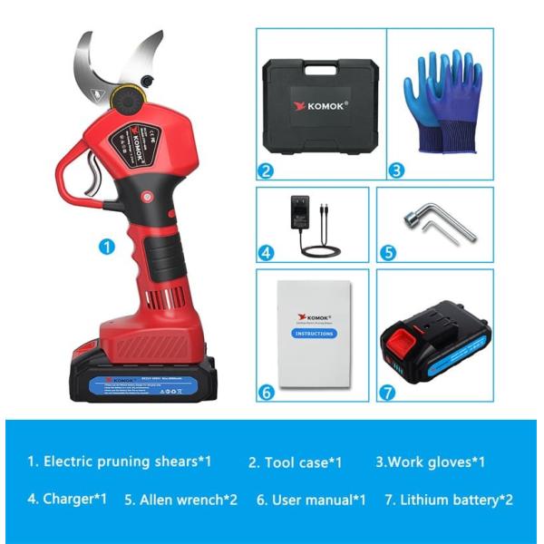 Quality Professional Cordless Electric Pruning Shears 30mm With 21V Battery SK5 Blades for sale