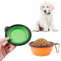 Quality Customized Travel Portable Folding Bowls With Carabiners Silicone Dog Bowl for sale