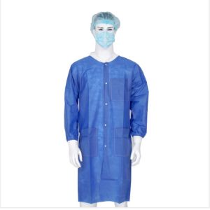 Quality Lint Free Disposable Lab Coat , Surgical Non Woven Gown Water Resistant for sale