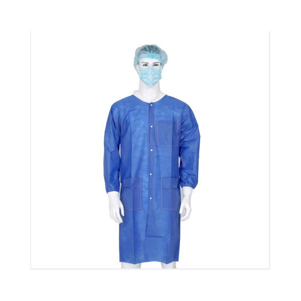 Lint Free Disposable Lab Coat , Surgical Non Woven Gown Water Resistant ...