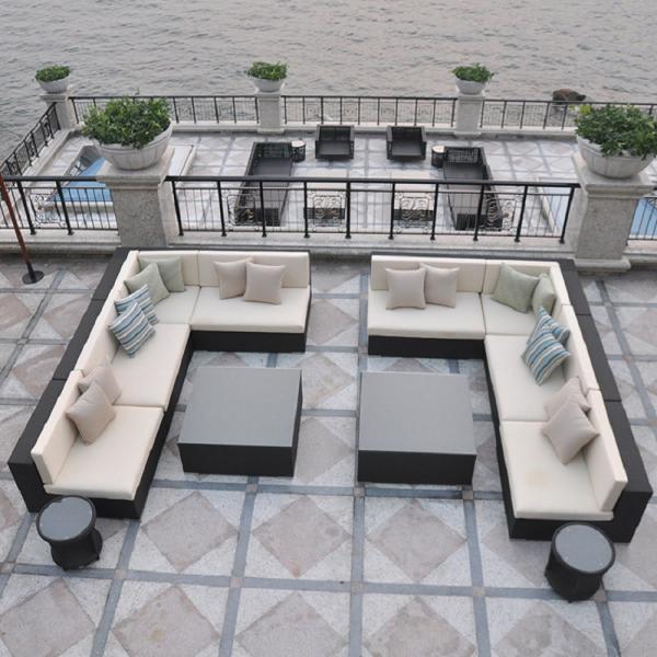 Quality Outdoor Character Nordic Style Hand-woven Garden Sofa Furniture Natural Rattan Cane Wicker Double Sofa Set for sale