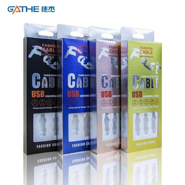 Quality ISO9001 Recyclable USB Charging Cable Packaging Boxes With Hanger for sale