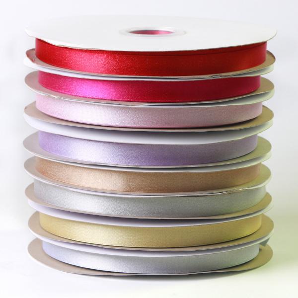 Quality Selling Silver Metallic 100% Polyester Satin Ribbon with 7 Days Sample Order for sale