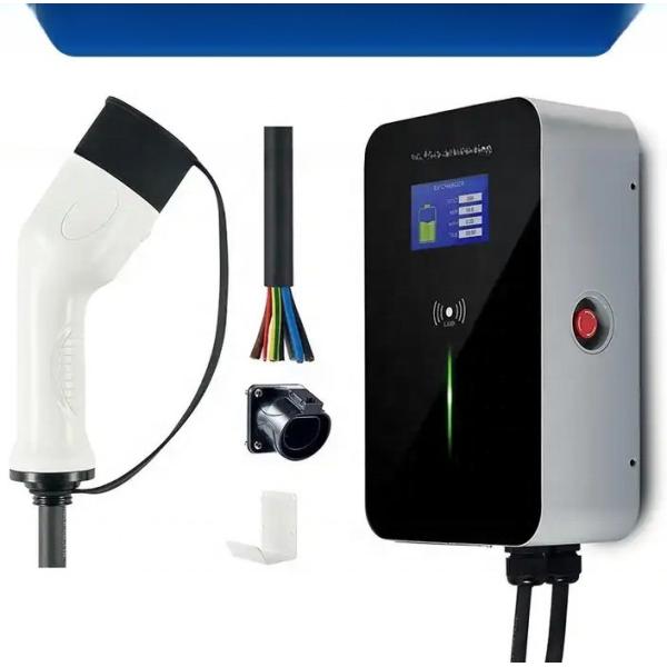 Quality RDC Wall-Mounted Charging Stations Type2 plug 32A 3P 22KW RFID Card Cable length for sale