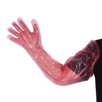 Quality 50PCS/Bag Long Arm PE Veterinary Disposable Gloves Excellent Chemical Resistance for sale