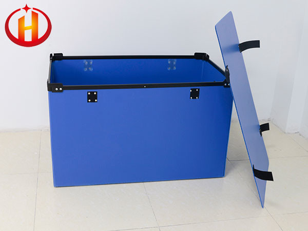 Quality Blue Waterproof PP Corrugated Plastic Box With Lid Flat Surface for sale