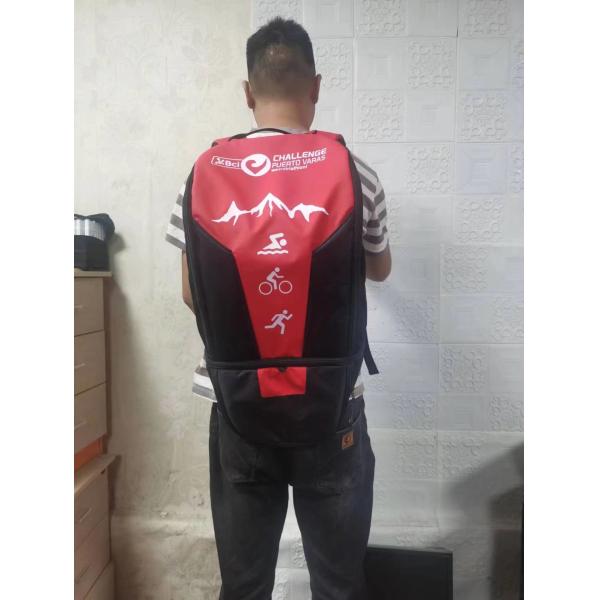 Quality Detachable Bike Helmet Backpack Bag Red With Dry / Wet Separation for sale