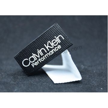 Quality Flag 0.4mm Silicone Rubber Labels On Black Polyester Tape for sale