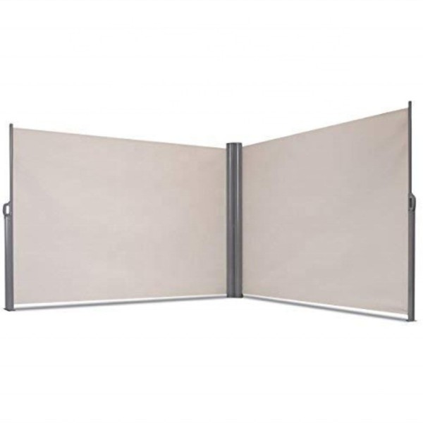Quality Double Retractable Patio Side Screen Awning with Manual Operation Polyester for sale