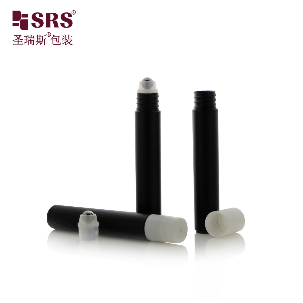 Quality RPP-8ml Black Frosted Injection Customization Roller Bottle for Massage Eye Gel for sale