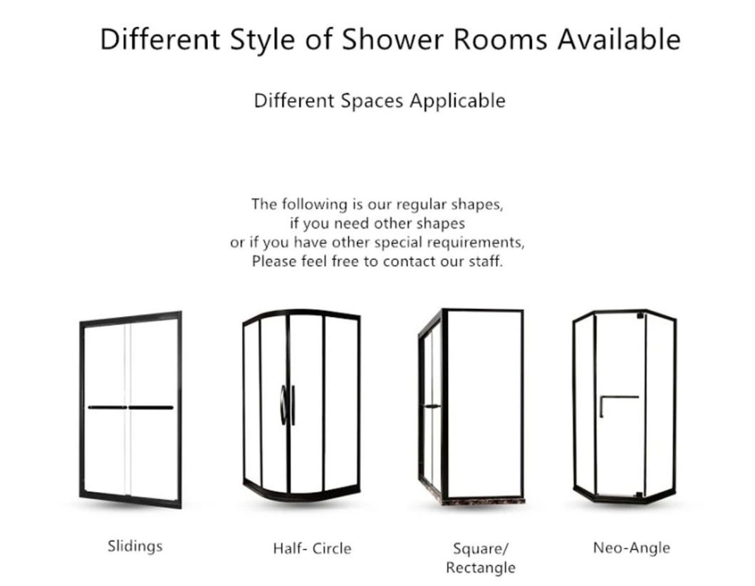 Factory Price Tempered Glass Sliding Shower Frame Bathroom Sliding Glass Shower Door Bathroom Shower Panel