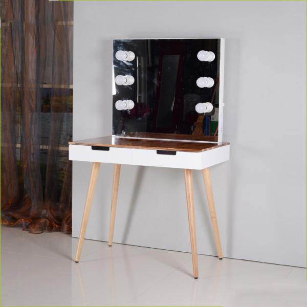 Quality UL Power Strip Rubberwood Foot Solid Acacia Makeup Dressing Tables for sale