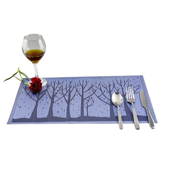 Quality Rectangle Purple Custom Logo Pvc Placemat Table Mats Washable Waterproof for sale