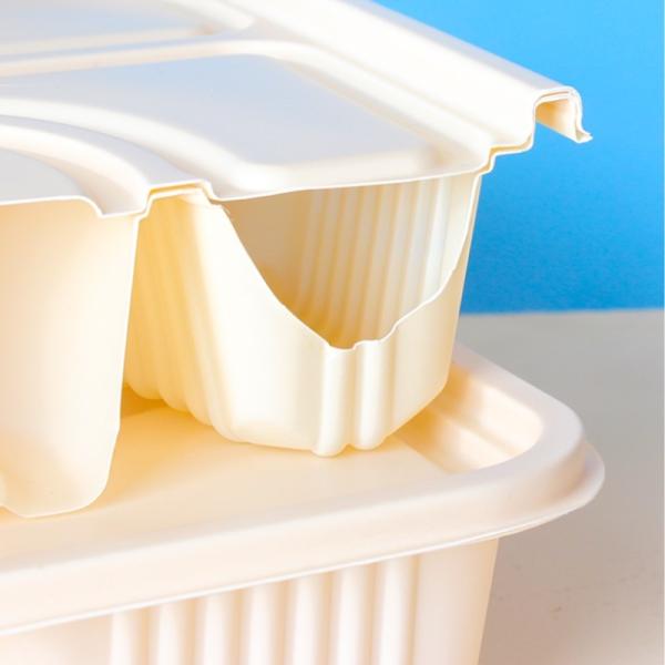 Quality 10 Inch 3 Compartments Cornstarch Tableware Bento Biodegradable Cornstarch Food for sale