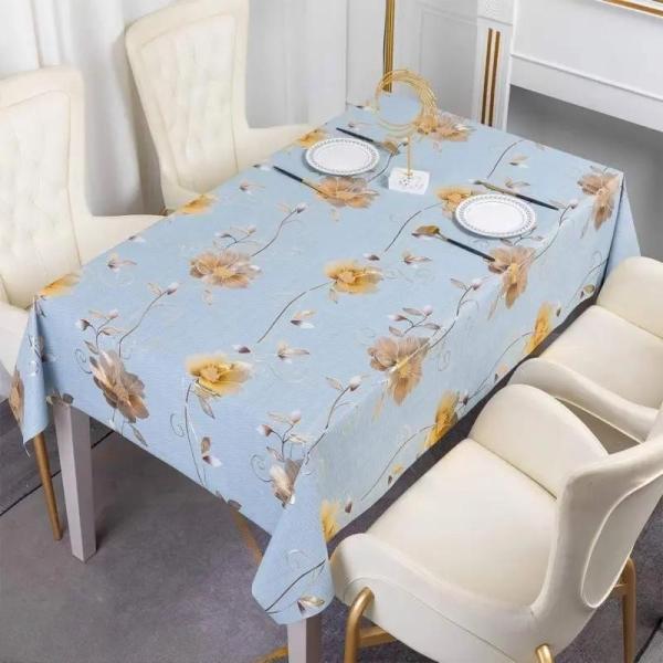 Quality Oil Proof Rectangle Floral Tablecloth PVC Restaurant Tablecloth Roll and for sale