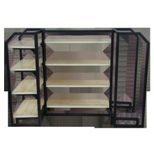 Quality 400mm Depth 800mm Height Metal And Wood Industrial Shelves For Supermarket for sale
