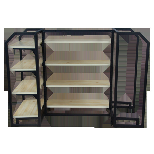 Quality 400mm Depth 800mm Height Metal And Wood Industrial Shelves For Supermarket for sale