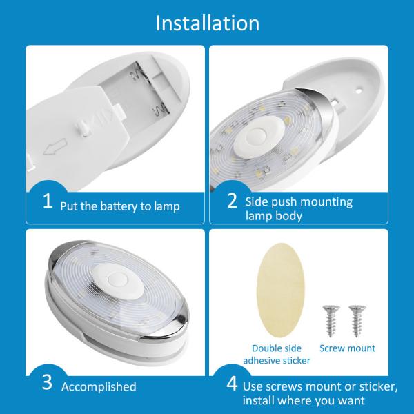Quality 55LM Wireless Color Changing Puck Lights / 0.8w Remote Control Closet Light for sale