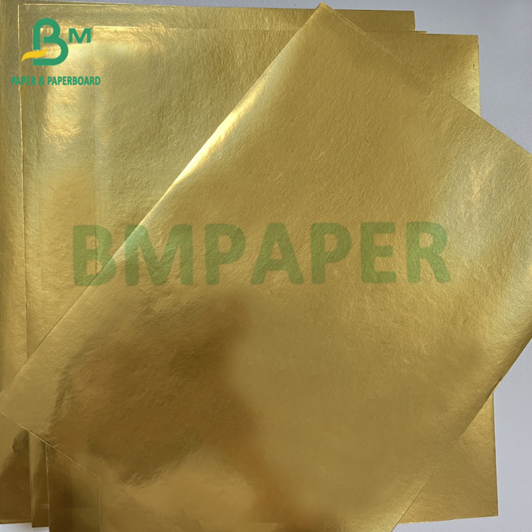 70gsm Wet Resistance Golden Aluminum Metallized Beer Laber Paper