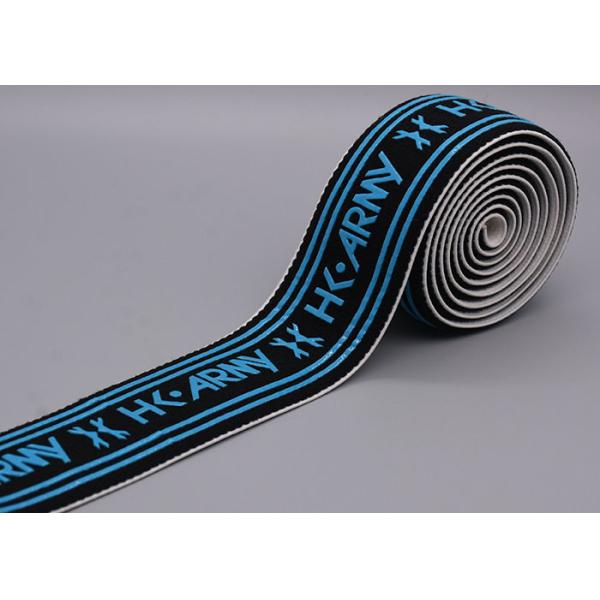 Quality 40mm Cotton Non Slip Elastic Band With Printed Silicone Logo for sale